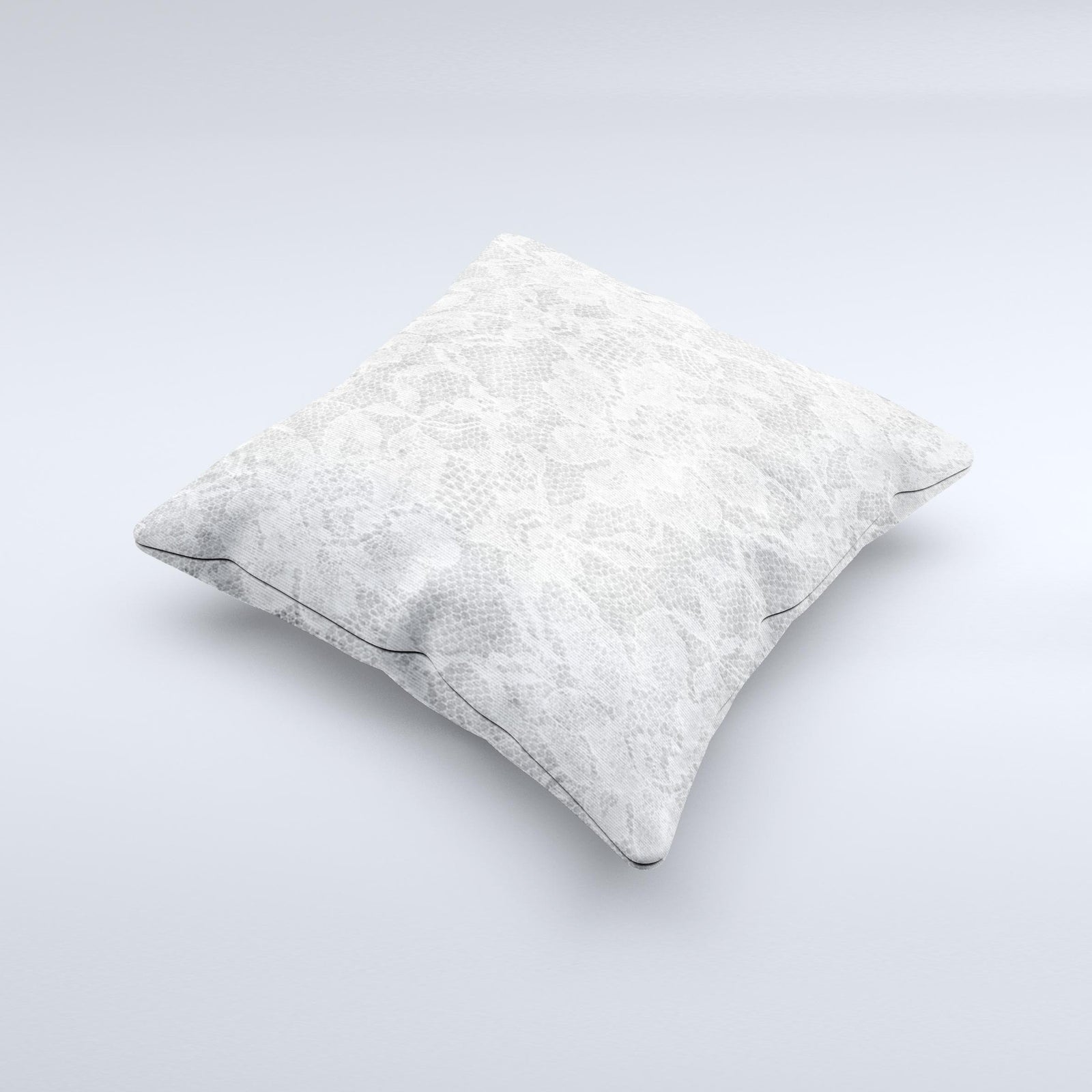 White Textured Lace Ink-Fuzed Decorative Throw Pillow – DesignSkinz