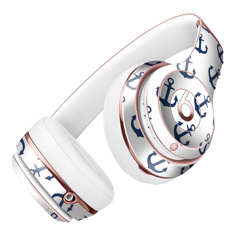 White and Navy Micro Anchors Full-Body Skin Kit for the Beats by Dre S ...