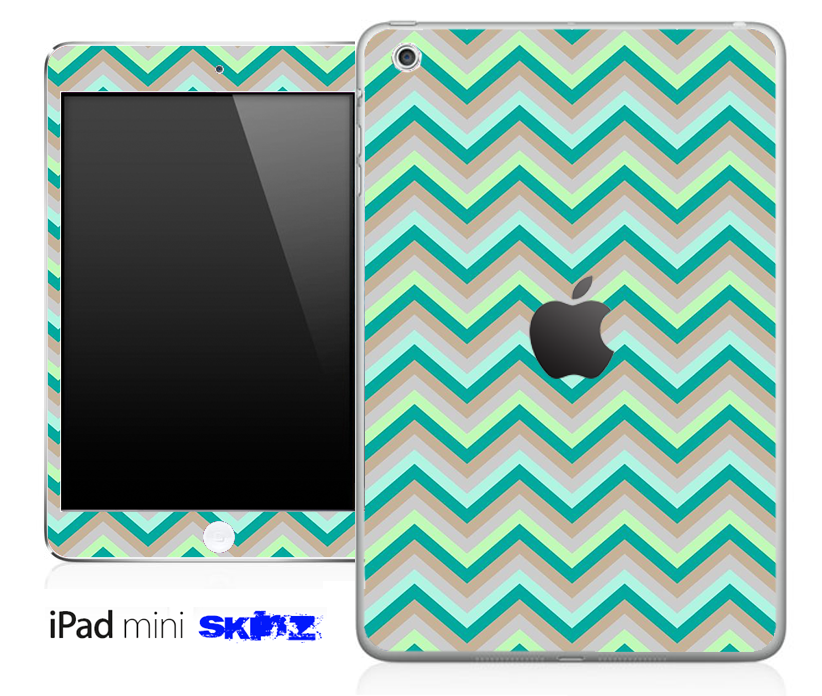 Subtle Green Chevron Pattern Skin for the iPad Mini or Other iPad Vers ...