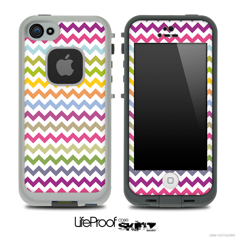 The Colorful Chevron Pattern Skin for the iPhone 5 or 4/4s LifeProof C ...