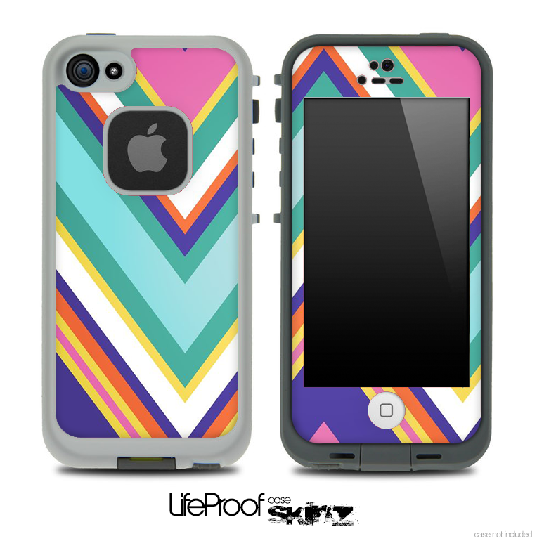 Slanted Chevron V1 Fun Color Pattern Skin for the iPhone 5 or 4/4s Lif ...