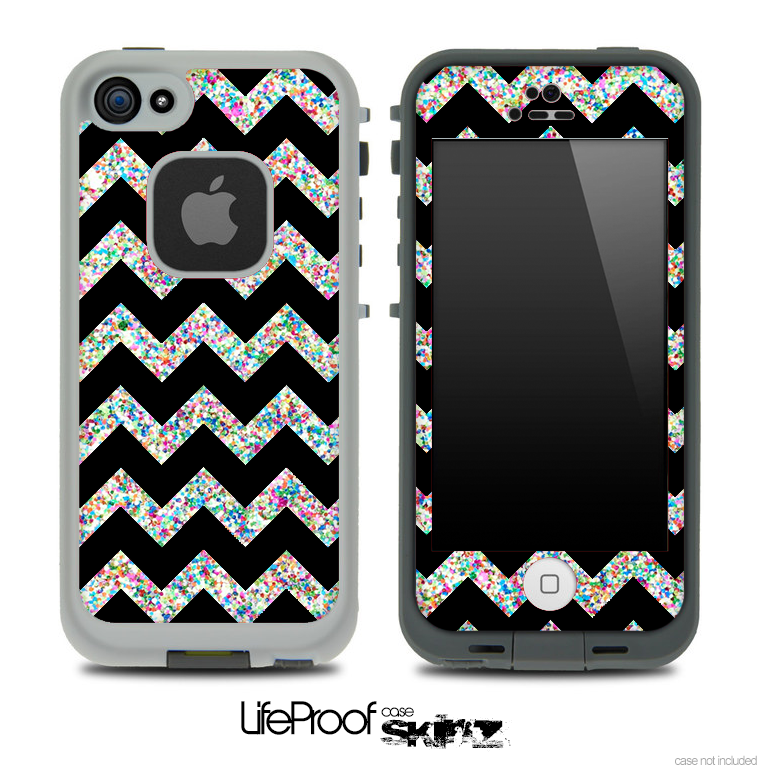 Black and Colorful Dotted V2 Chevron Pattern Skin for the iPhone 5 or ...