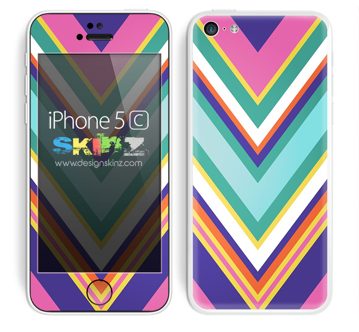 Multiple Colored Chevron Pattern V4 Skin For The iPhone 5c – DesignSkinz