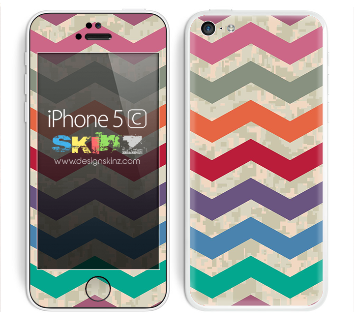 Vintage Color Chevron Pattern and Camo Skin For The iPhone 5c – DesignSkinz