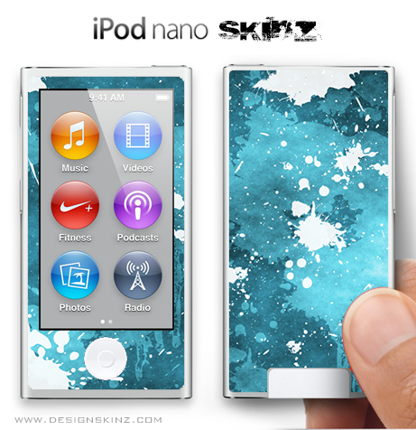 Blue Paint Splatter iPod Nano Skin – DesignSkinz